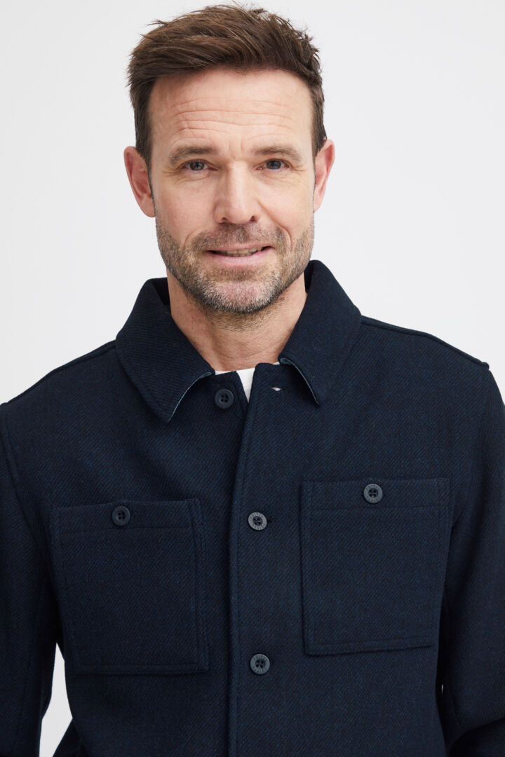 FQ1924 Oliver Navy Overshirt - Street Life I Men's Suits and Casual Wear